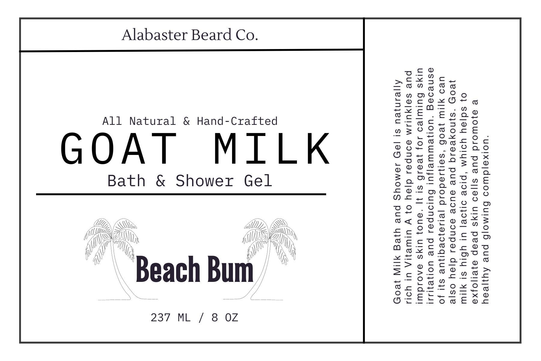 Goat Milk Bath & Shower Gel | Alabaster Beard Company